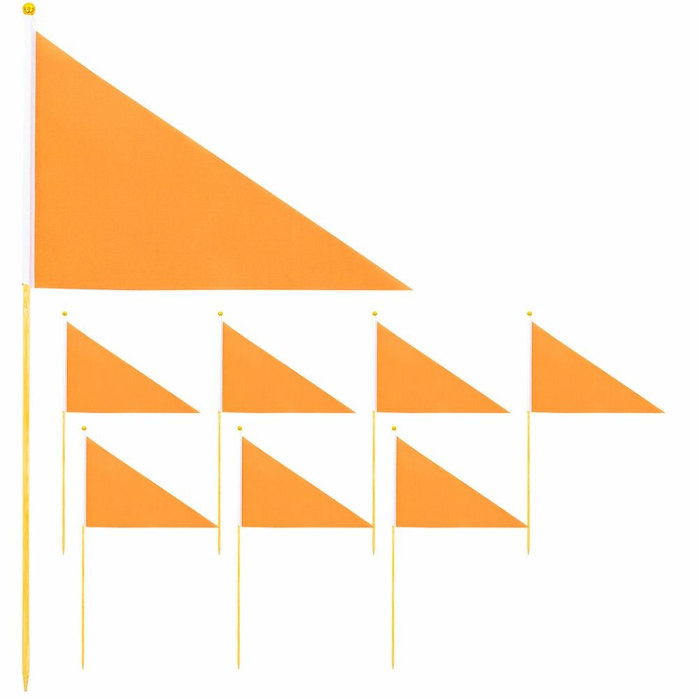 Флажки сигнальные для газона, яркие и заметные, комплект из 8 штук с деревянными палками