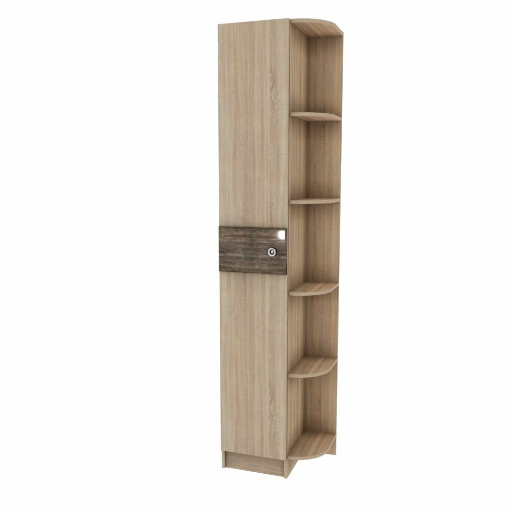 Шкаф торцевой Мадлен дуб сонома/МДФ дуб шале мореный ЛДСП, для дома, дачи, 2200х376х526