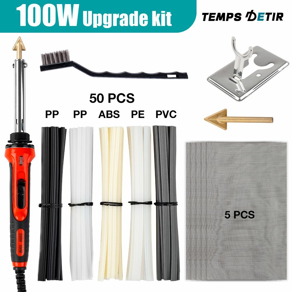 Паяльник для ремонта бамперов и пластмасс, импульсов и скоб, Нихромовый нагреватель,100 Вт