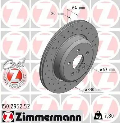 Диск тормозной Sport задний лев. 330x20/64-5x112 BMW F01/F07/F10/F11 2.0-3.0i/D 10>