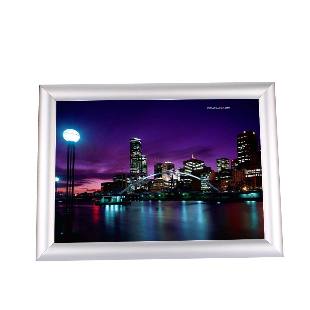 Рамка для фотографий из алюминия со спускным замком A4, держатели для постеров, клип-дисплей, доска для объявлений на стене, серебристый цвет, 1 штука