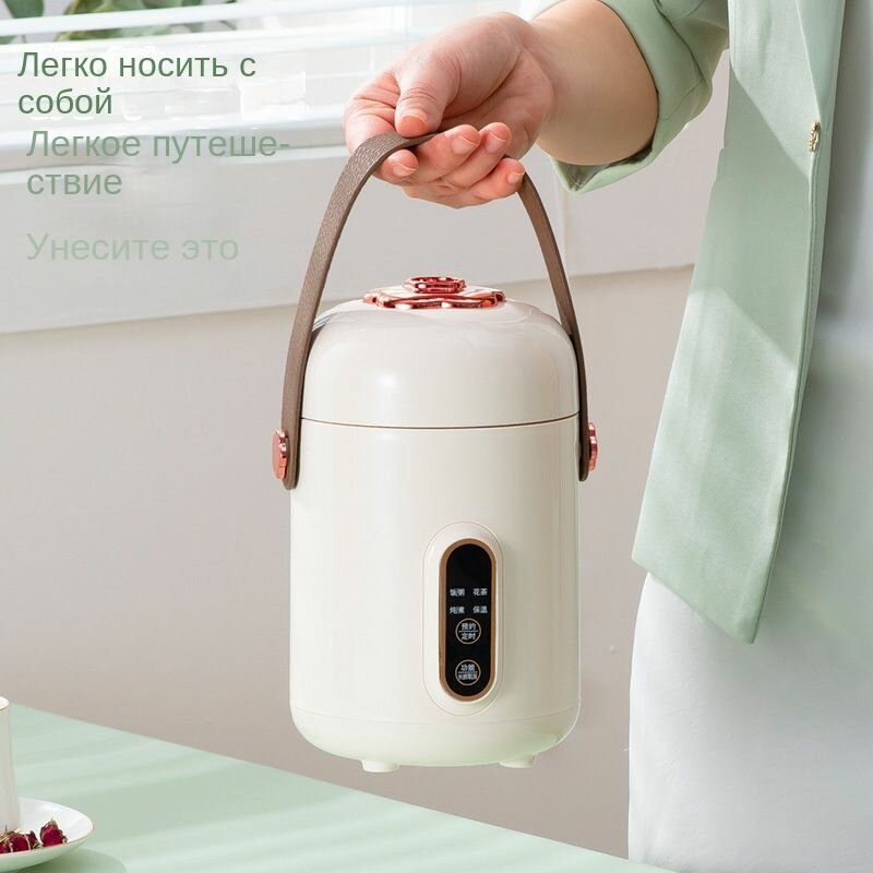 Маленькая электрическая кастрюля, мощность 500 Вт, запуск по таймеру, интеллектуальная функция поддержания постоянной температуры, подходит для студентов, рабочих обедов, 900 мл