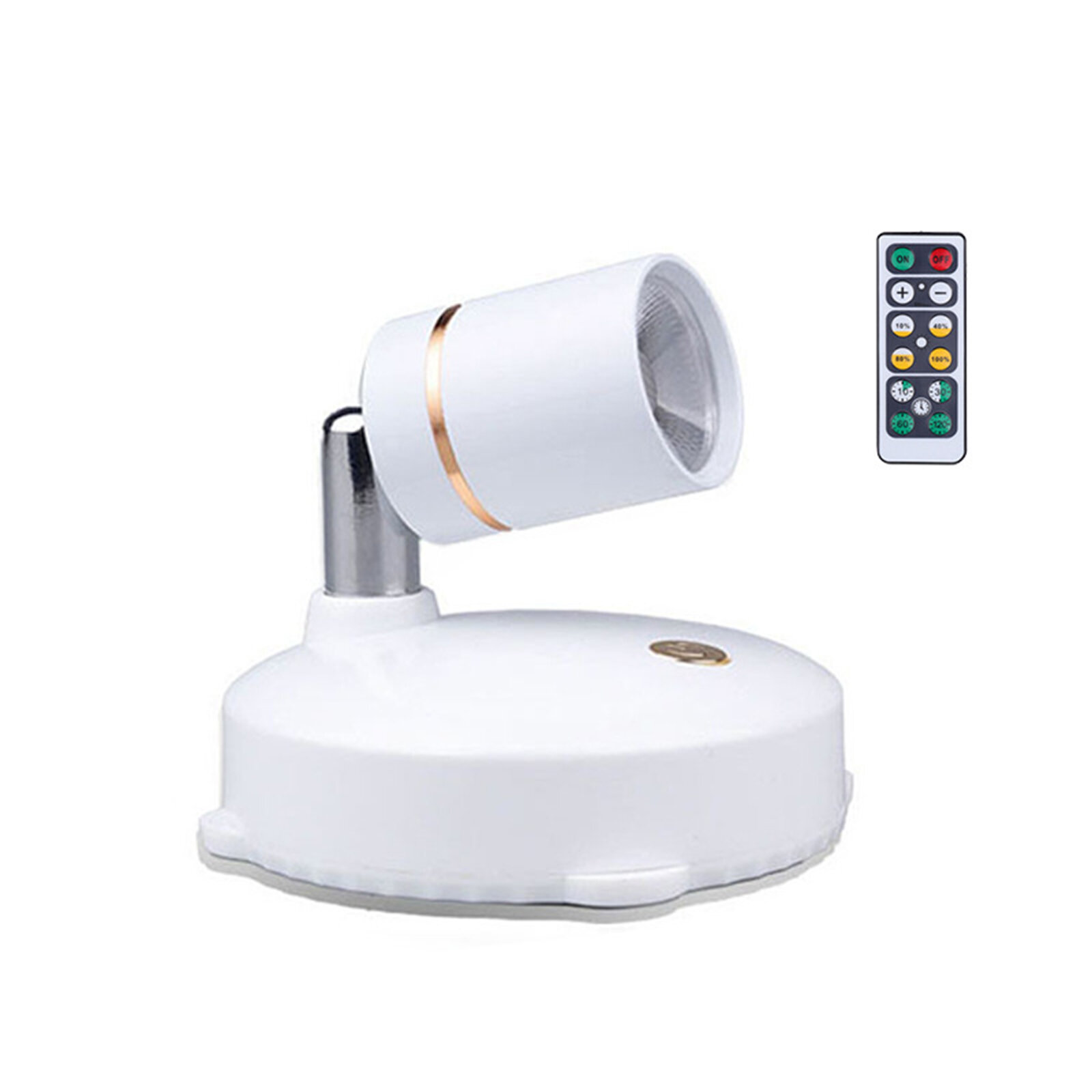 LED прожектор для декорации комнаты Goblincore с пультом дистанционного управления, 4 регулируемых уровня яркости (10%-40%-80%-100%), белый цвет, материал корпуса ABS, напряжение заряда 5В, режимы работы: кнопочный/пульт дистанционного управления, типы: