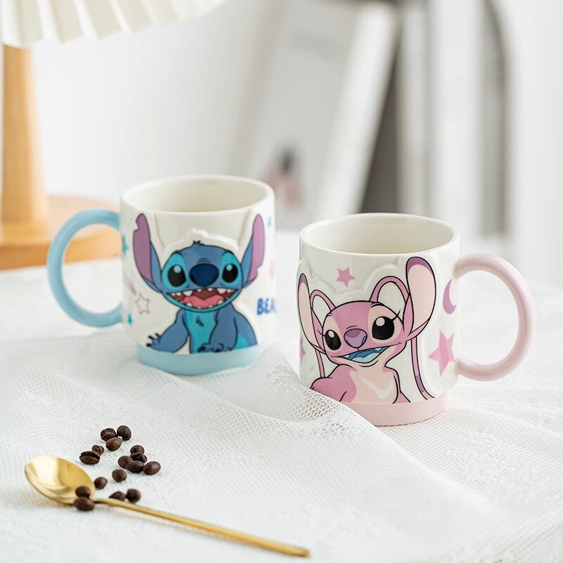 Кружка Disney Stitch/Стич 300 мл, керамическая, официальная лицензия, идеальный подарок，Пара из двух чашек