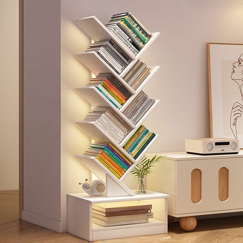 Книжная полка, 6-этажная книжная полка со шкафом для хранения вещей