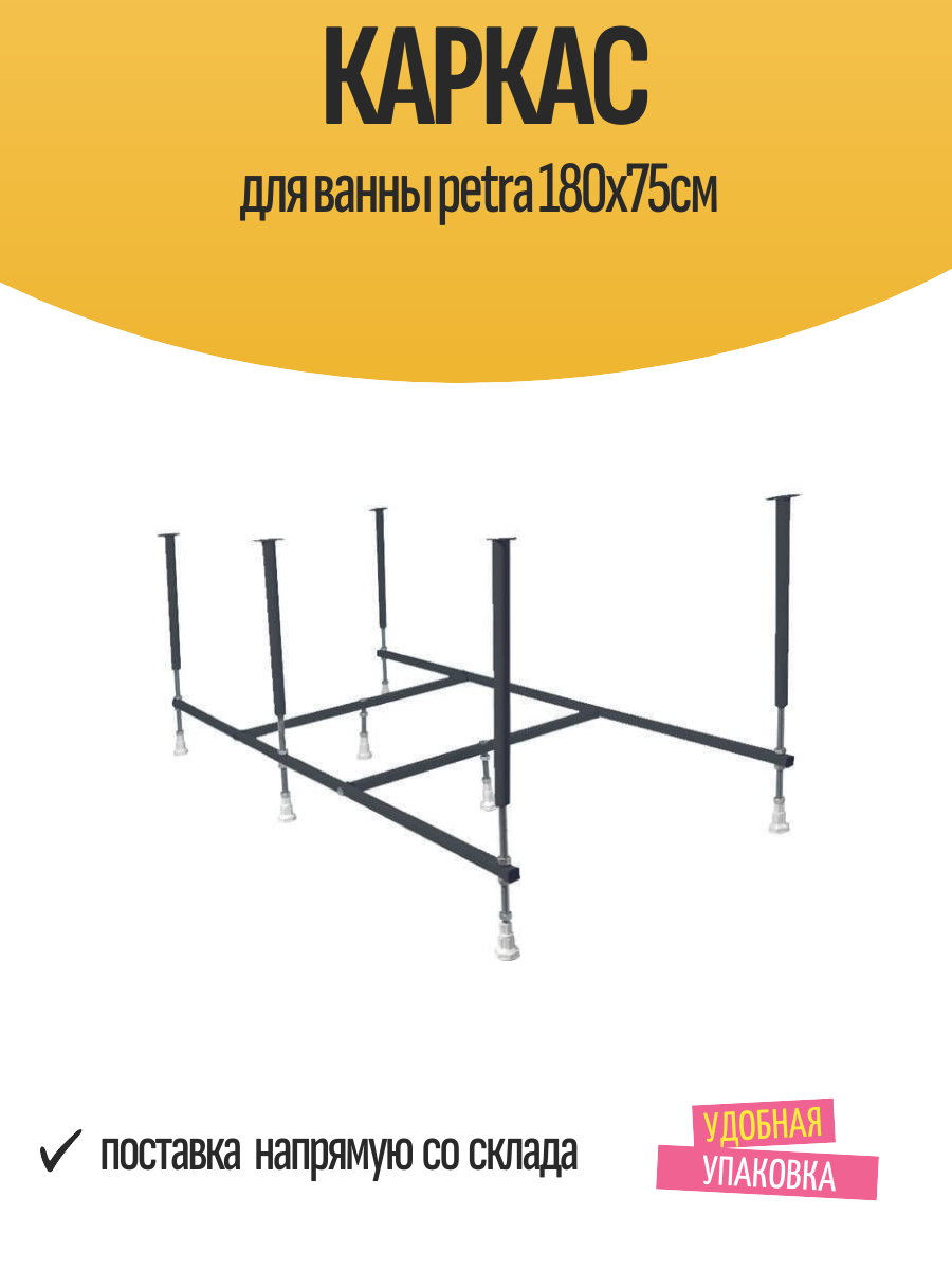 Каркас для ванны petra 180х75см