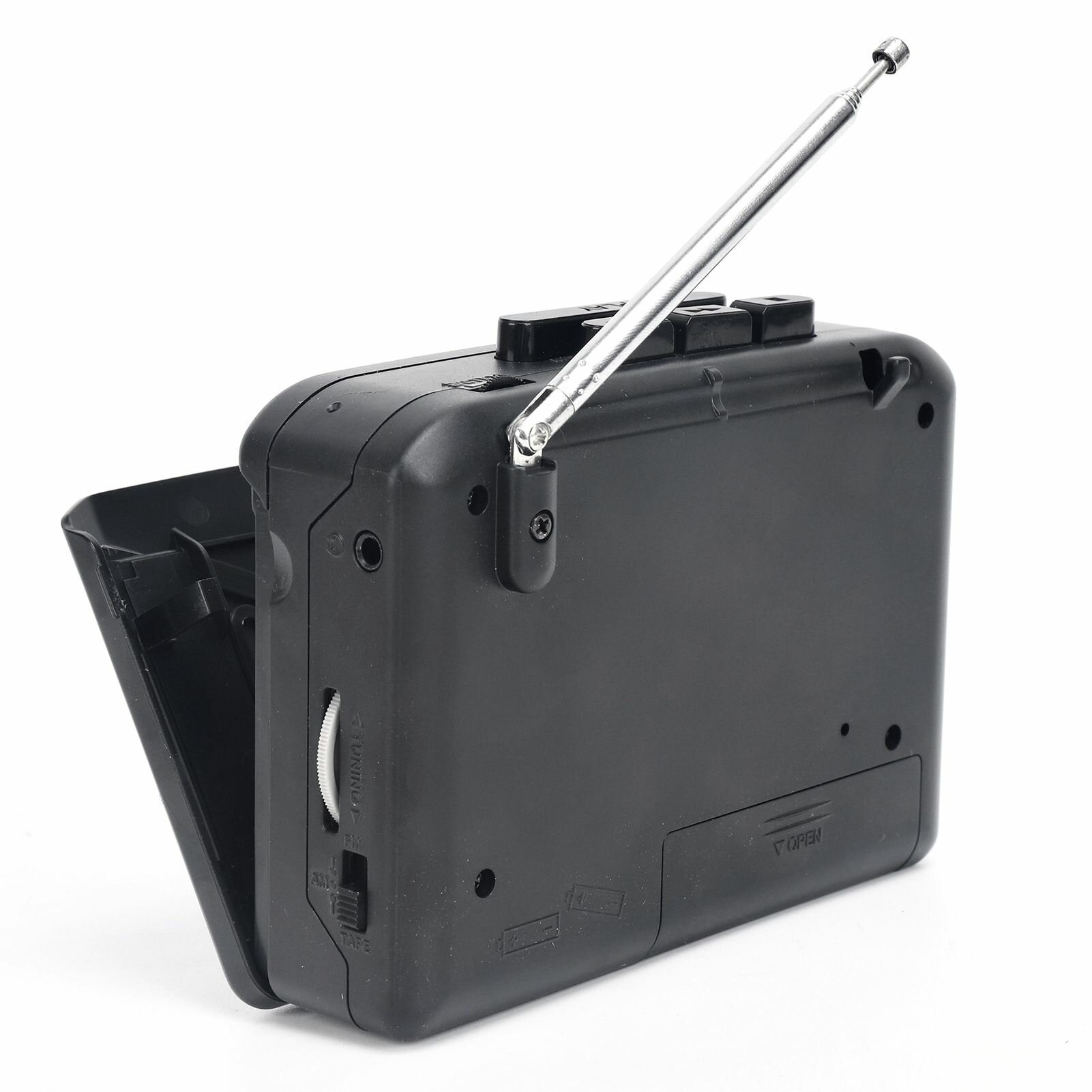 205AM Черный магнитофон, FM-радио со встроенным динамиком, портативный кассетный плеер для домашнего или офисного использования