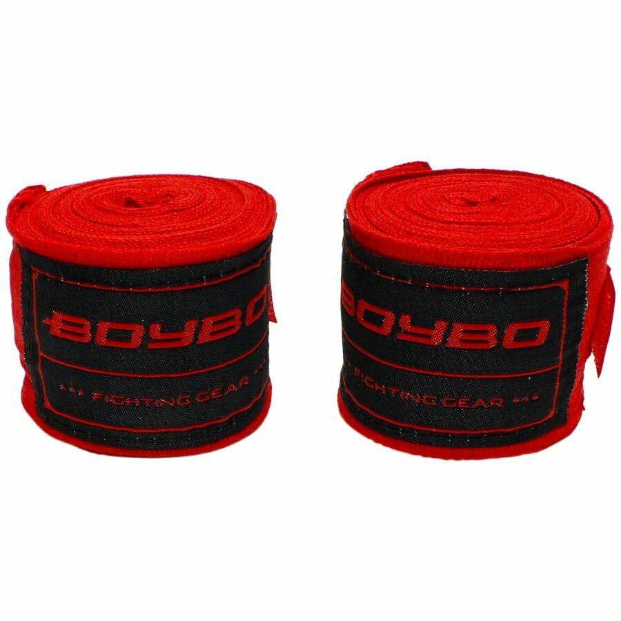 Бинты боксёрские BoyBo 3.5 метра эластичные - красные