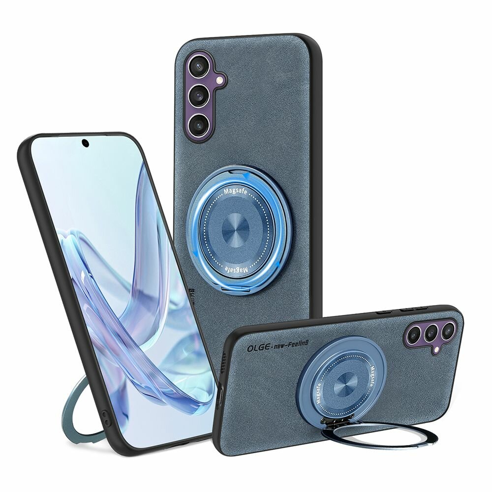 Чехол на Самсунг Галакси С23 ФЕ с поддержкой MagSafe/ магсейф для Samsung Galaxy S23 FE для использования магнитных аксессуаров, противоударный, вращающееся на 360металлическое кольцо