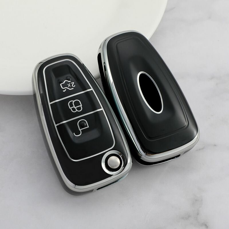 Силиконовый чехол для автомобильного ключа Ford Focus EcoSport Mondeo Kuga черный