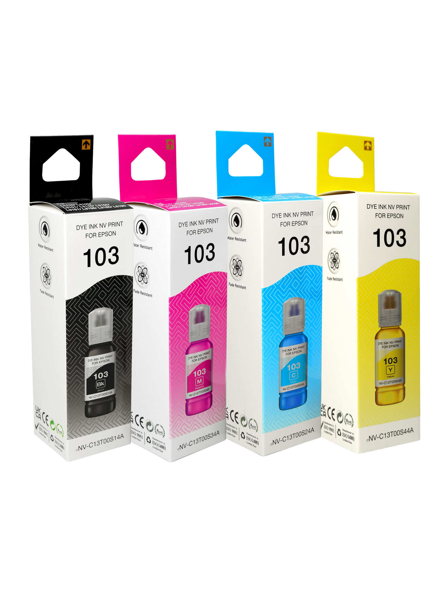 Комплект чернил NV Print 103 для Epson L1110, L3100 (4 цвета по 70 мл)