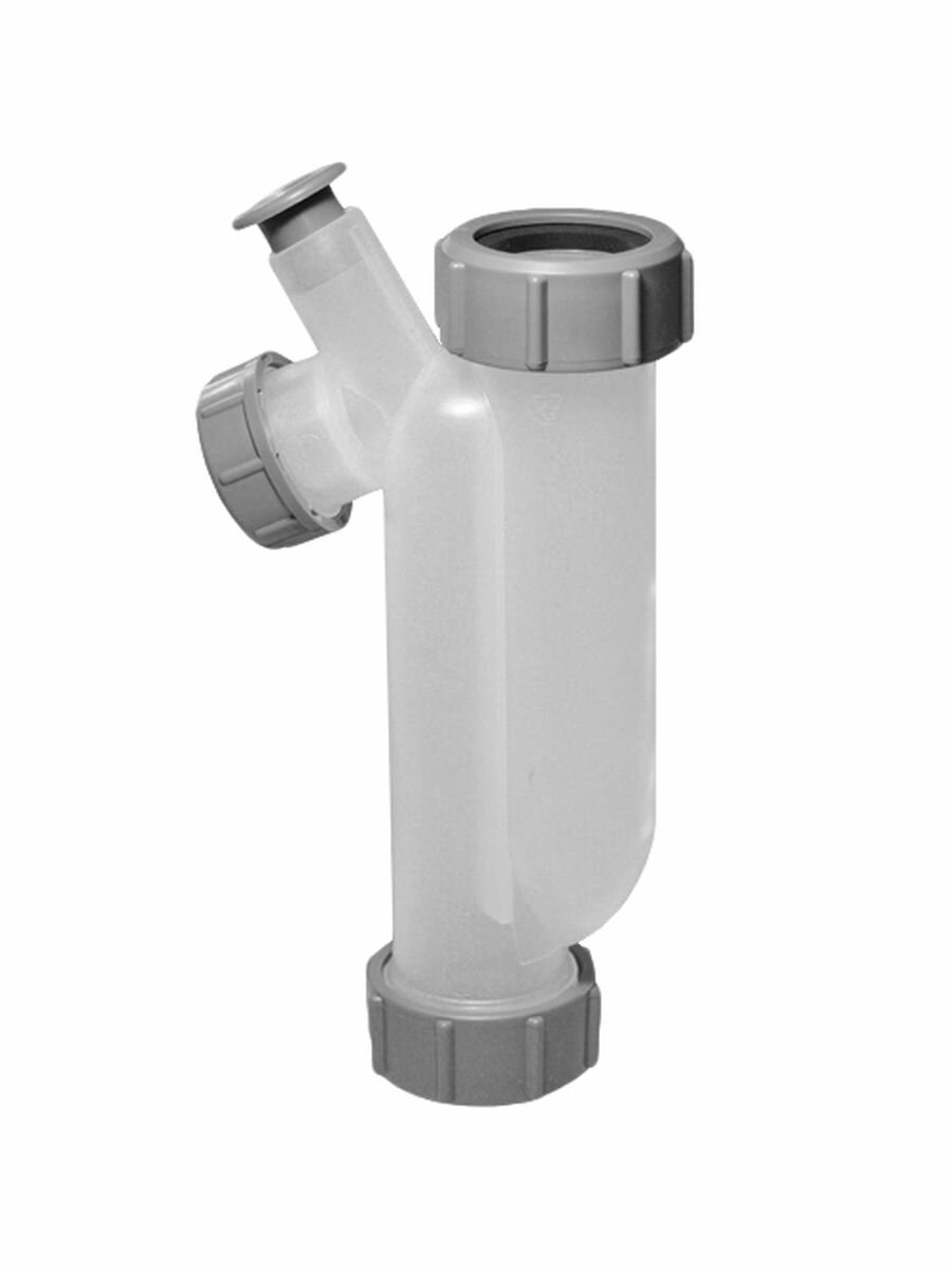 Сифон McAlpine S-образный (32х25мм) для слива конденсата, гидрозатвор 90мм, доп. отвод 17мм MRTB-90T