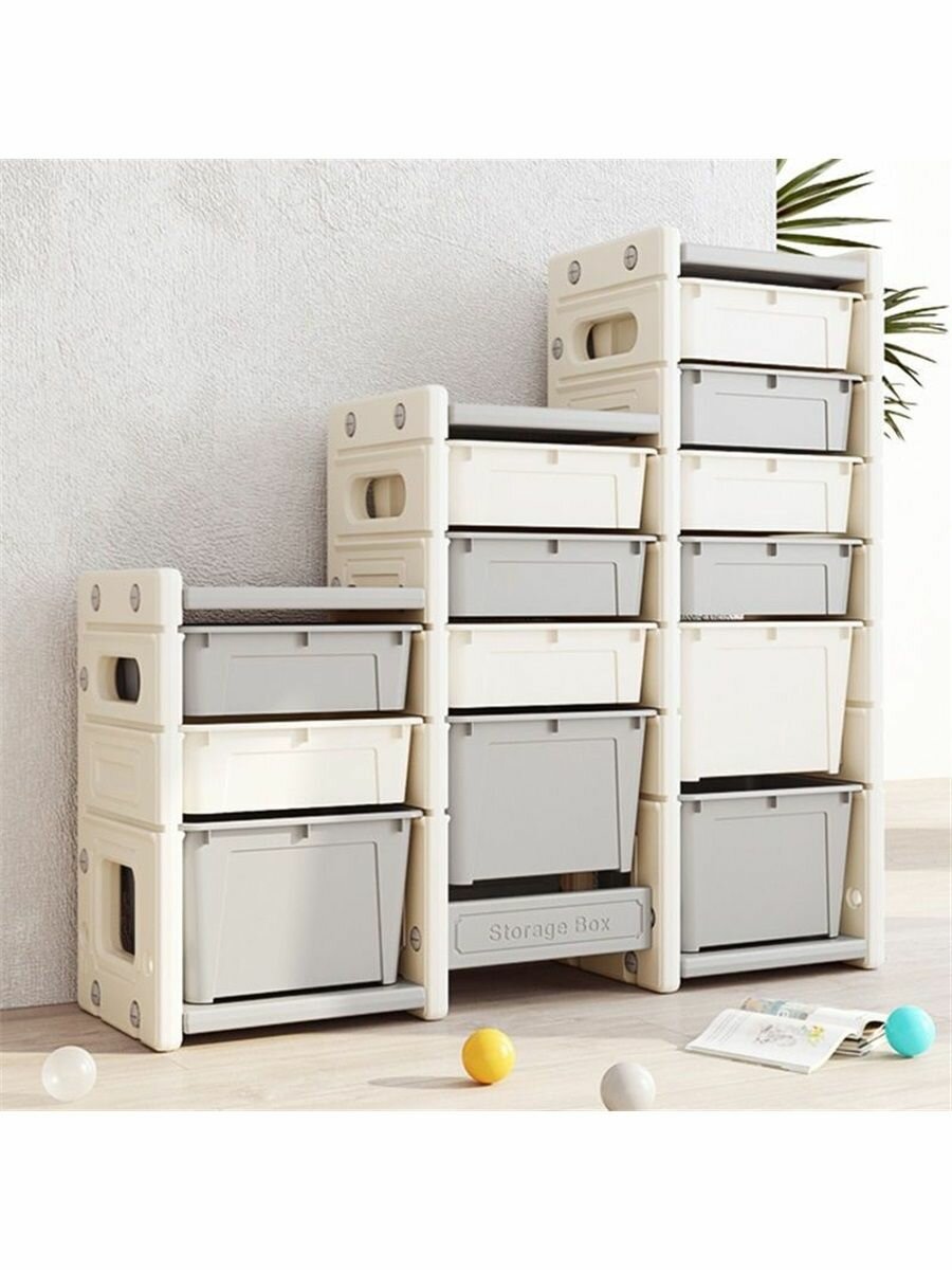 Детский шкафчик, Стеллаж для игрушек 113.5х32х107 см