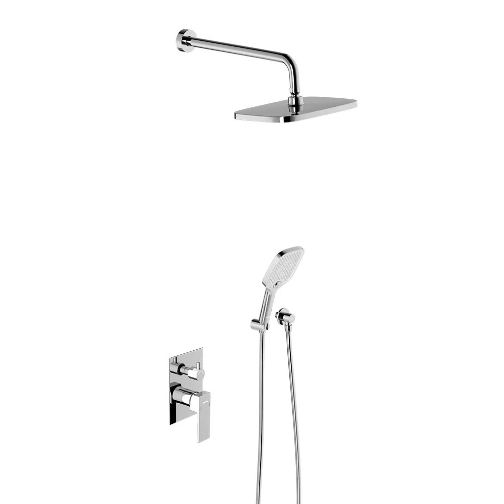 Душевая система с тропическим душем Damixa Gala 953520000 скрытого монтажа, со смесителем, встраиваемая, хром