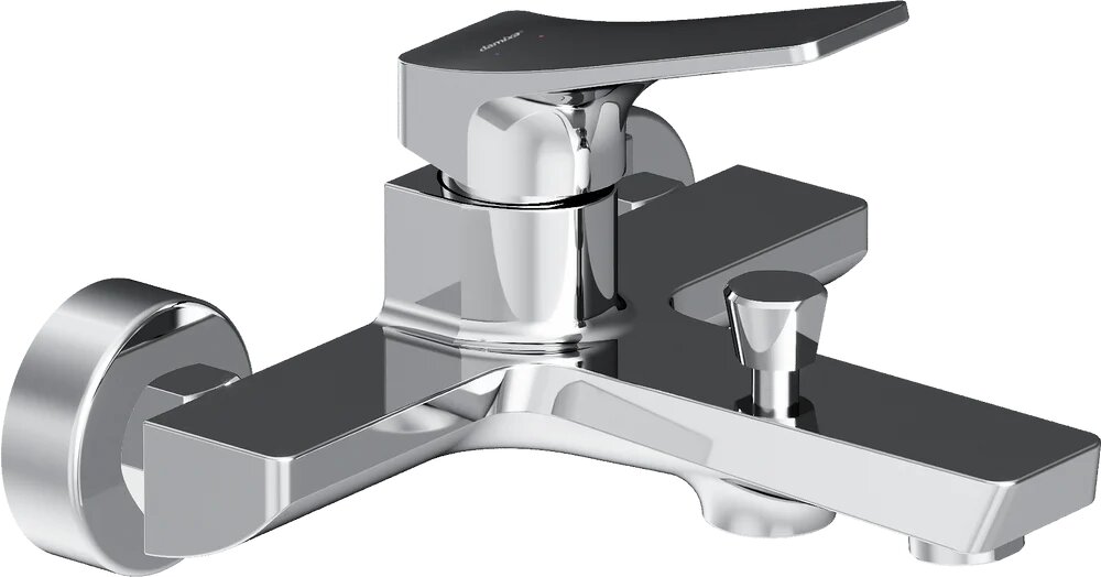 Смеситель для ванны с душем Damixa Urban DX9510000 настенный, однорычажный, хром, глянцевый, латунный, без лейки, с керамическим картриджем