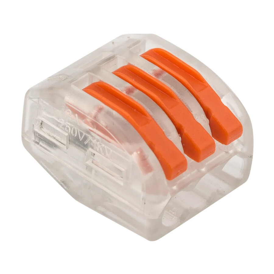 Универсальная многоразовая 3-проводная клемма Rexant (0.08 - 2.5 (4) мм²) {07-5253-1} (1 шт)