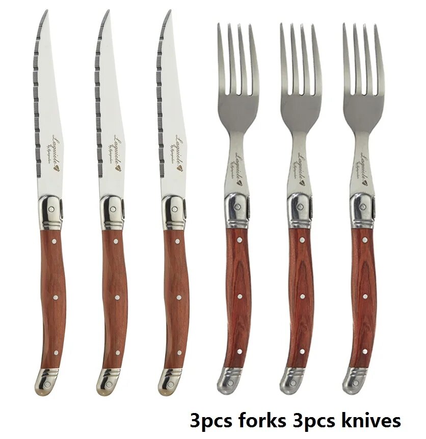 Ножи и вилки Laguiole BY FLYINGCOLORS из нержавеющей стали, 3pc Fork 3pc Knives