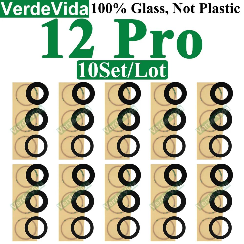 10 комплектов стеклянных линз для задней камеры A+ для iPhone 13 16 Pro Max 13Mini 14Plus 15Plus 15Pro 16Pro 11Pro 13Pro 12Pro 11Pro XS 12ProMax 10Set 12Pro