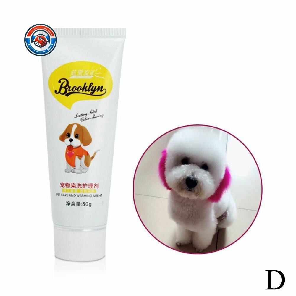 Крем-краска для окрашивания шерсти кошек и собак, безопасная стойкая формула с фруктовым ароматом, яркий цвет после первого применения, простое нанесение в домашних условиях