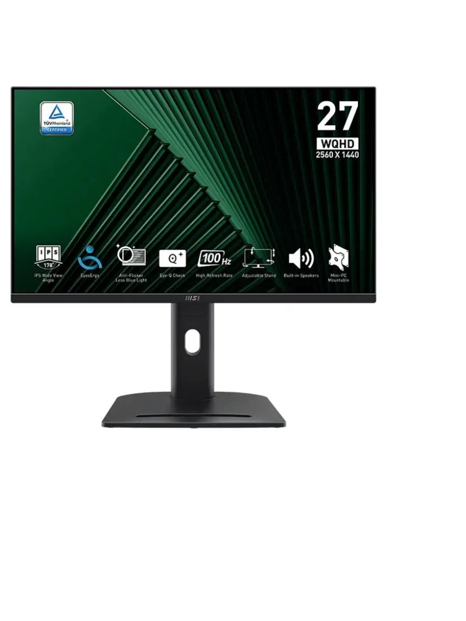 Монитор MSI PRO MP275QPG, диагональ 27", частота 100/165Гц, IPS, 1440p, черный