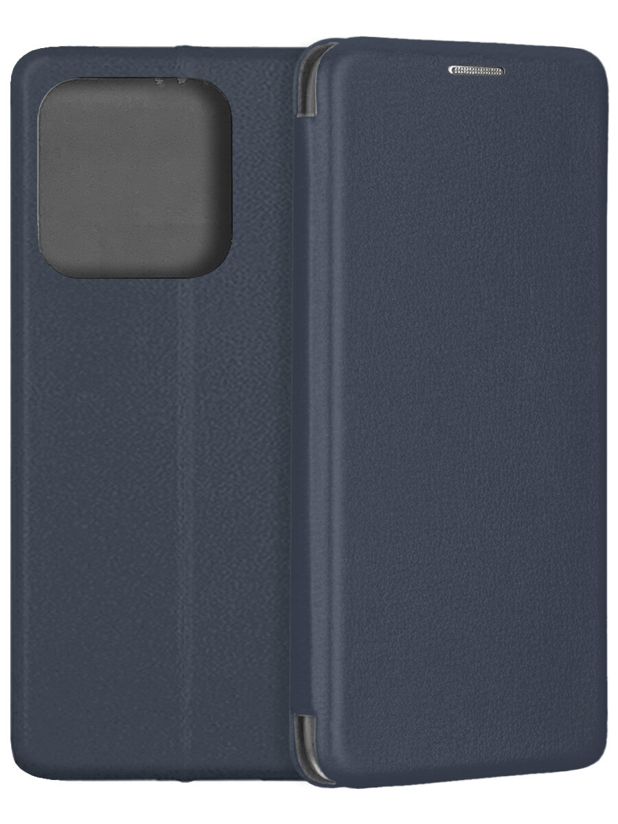 Чехол-книжка для Redmi Note 14 4G темно-синий / подставка, отделение для карт