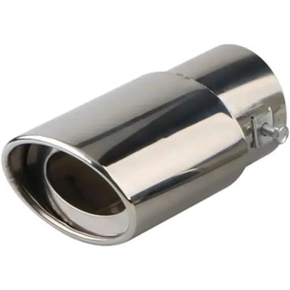 2,5 "1 шт. впускной автомобильный глушитель, наконечник трубы из нержавеющей стали, хромированная отделка, задняя хвостовая горловина для большинства автомобилей, Silver Straight