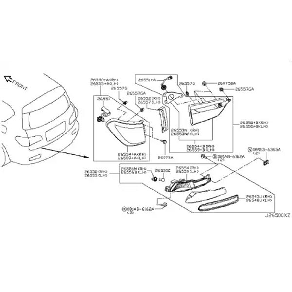 NISSAN 265561BA1A 265561ba1a проводка фары265561ba1a проводка фары