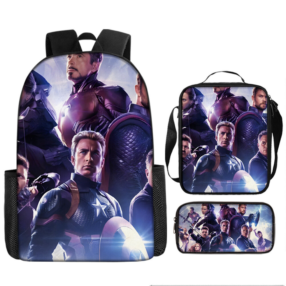 Трансграничный бестселлер: рюкзак «Мстители», набор школьных сумок из трех предметов для учащихся начальной и средней школы, рюкзак с цифровой 3D-раскраской