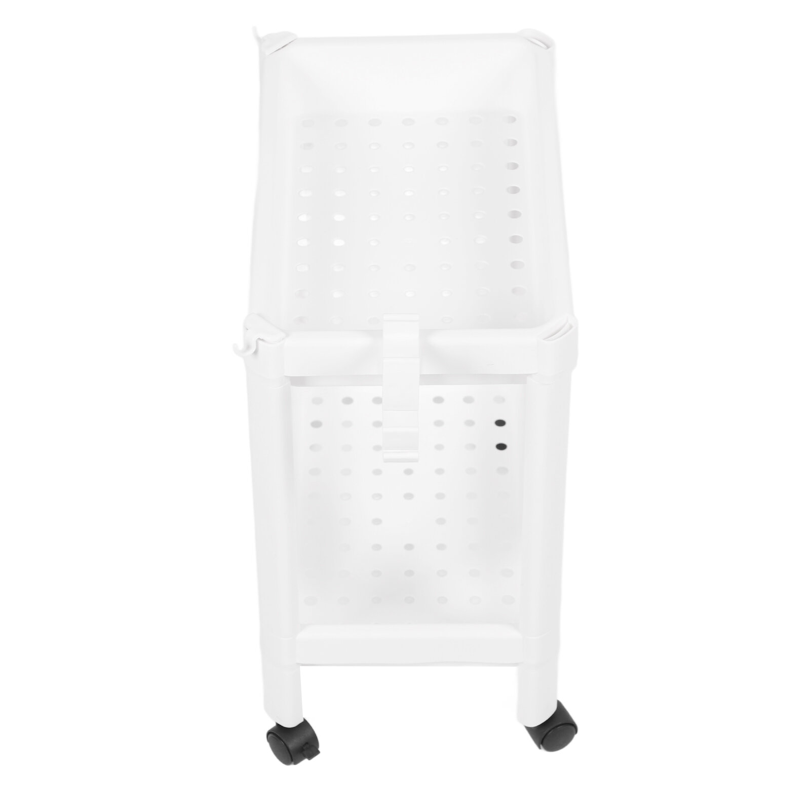 Полка в форме башни для ванной комнаты, пластиковый отдельно стоящий стеллаж для хранения, органайзер, многофункциональный стеллаж для гостиной, спальни, кухни, белый, 2 слоя (с колесиком)