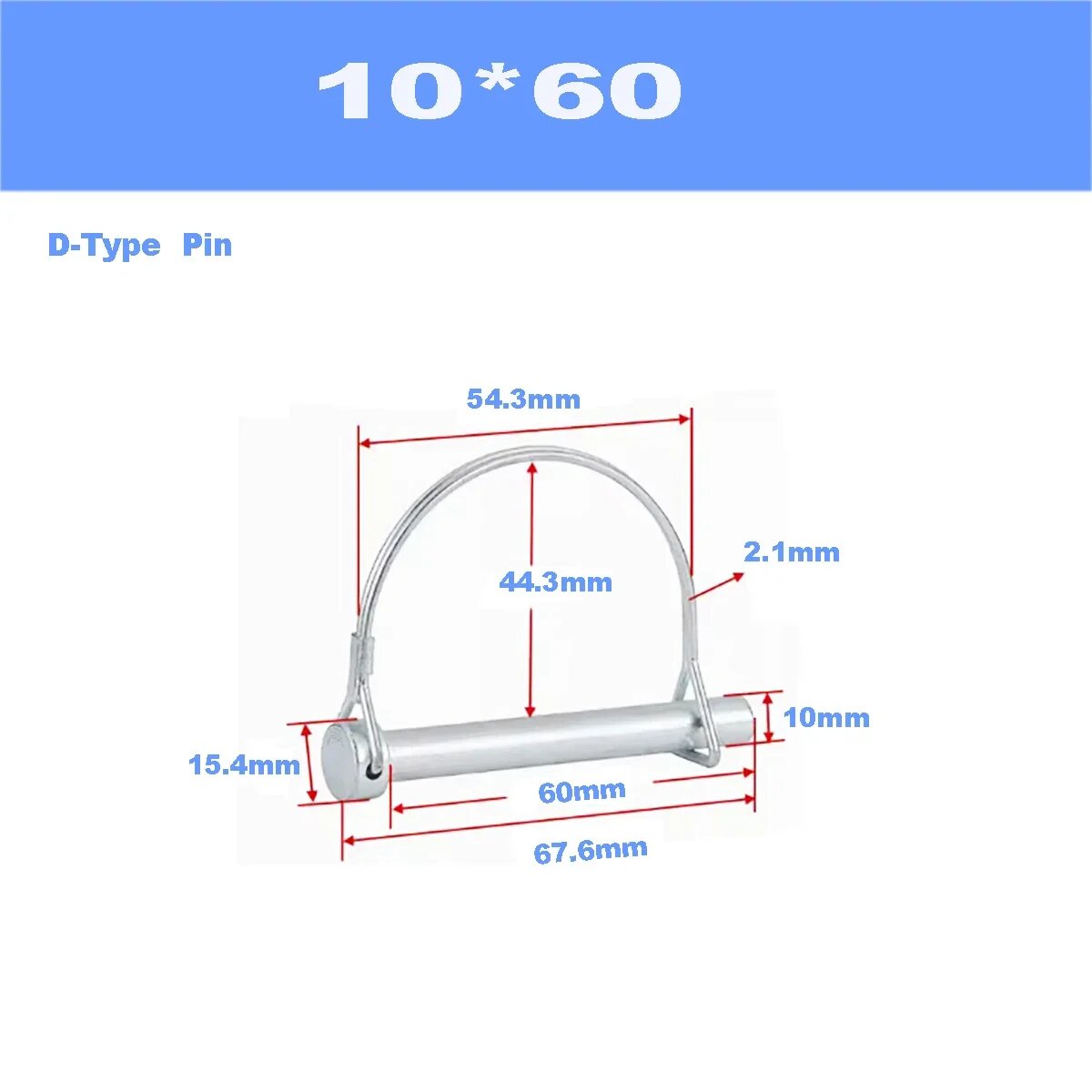 Предохранительный штифт D-типа M2-M12 4pcs 10x60
