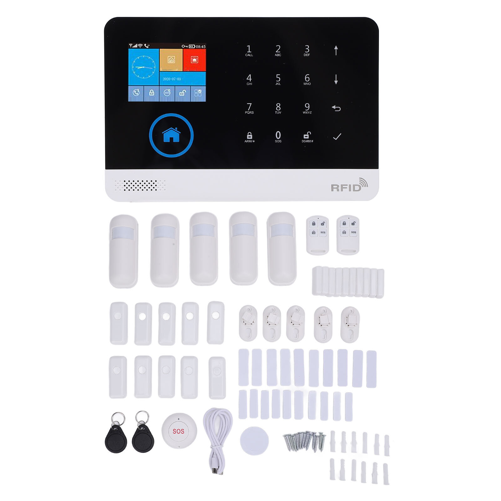 Система безопасности умного дома, оповещение через приложение, дистанционное управление, 2,4-дюймовый TFT-экран, беспроводная сигнализация, система безопасности для виллы, квартиры