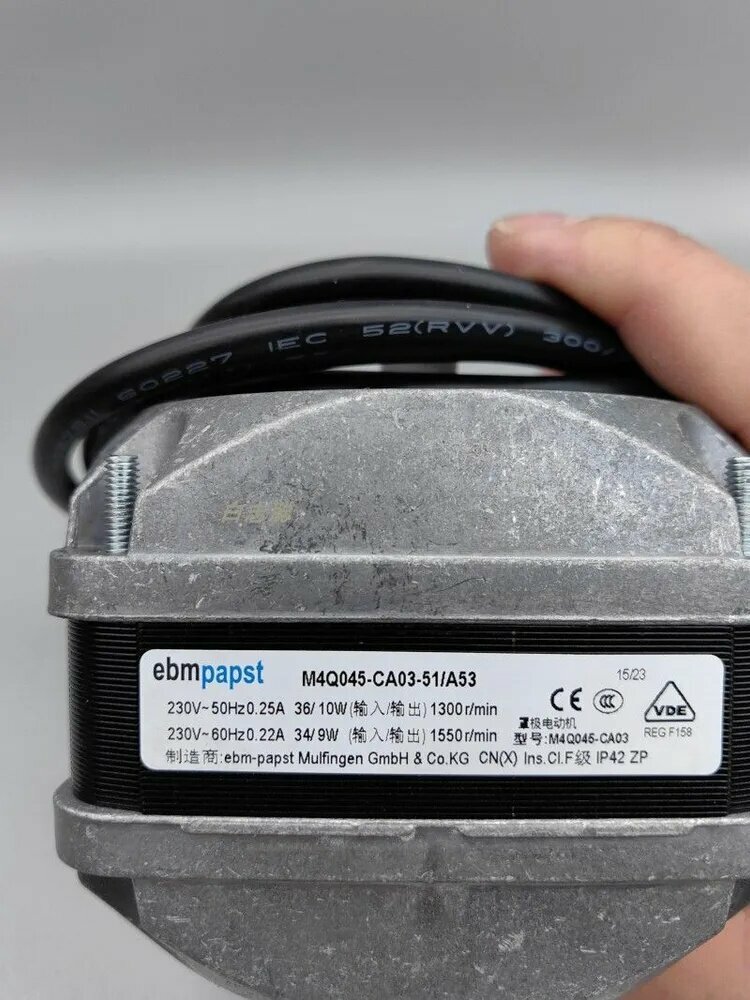 Электродвигатель Ebmpapst M4Q045-CA03-51 AC, мощность 0,036 кВт, 1300 об./мин, 230 W, M4Q045CA0351
