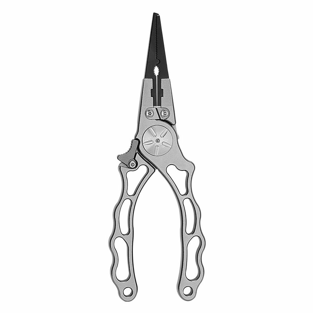 Рыболовные плоскогубцы из алюминиевого сплава с приспособлением для извлечения крючков и кусачками для лески, прочный многофункциональный инструмент для ловли рыбы с чехлом и шнуром