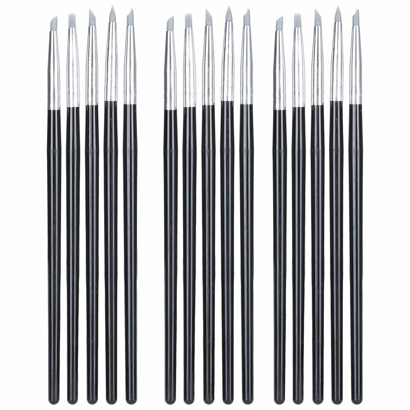 Набор кистей для рисования глиняными скульптурами, 3 силиконовых ручки для акварели, мелкая детализация, смешанная техника, разные размеры