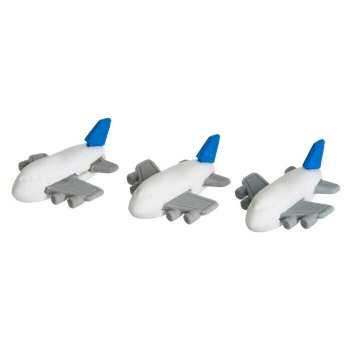 !09 Ластик (набор 5 штук) фигурный "Самолет"