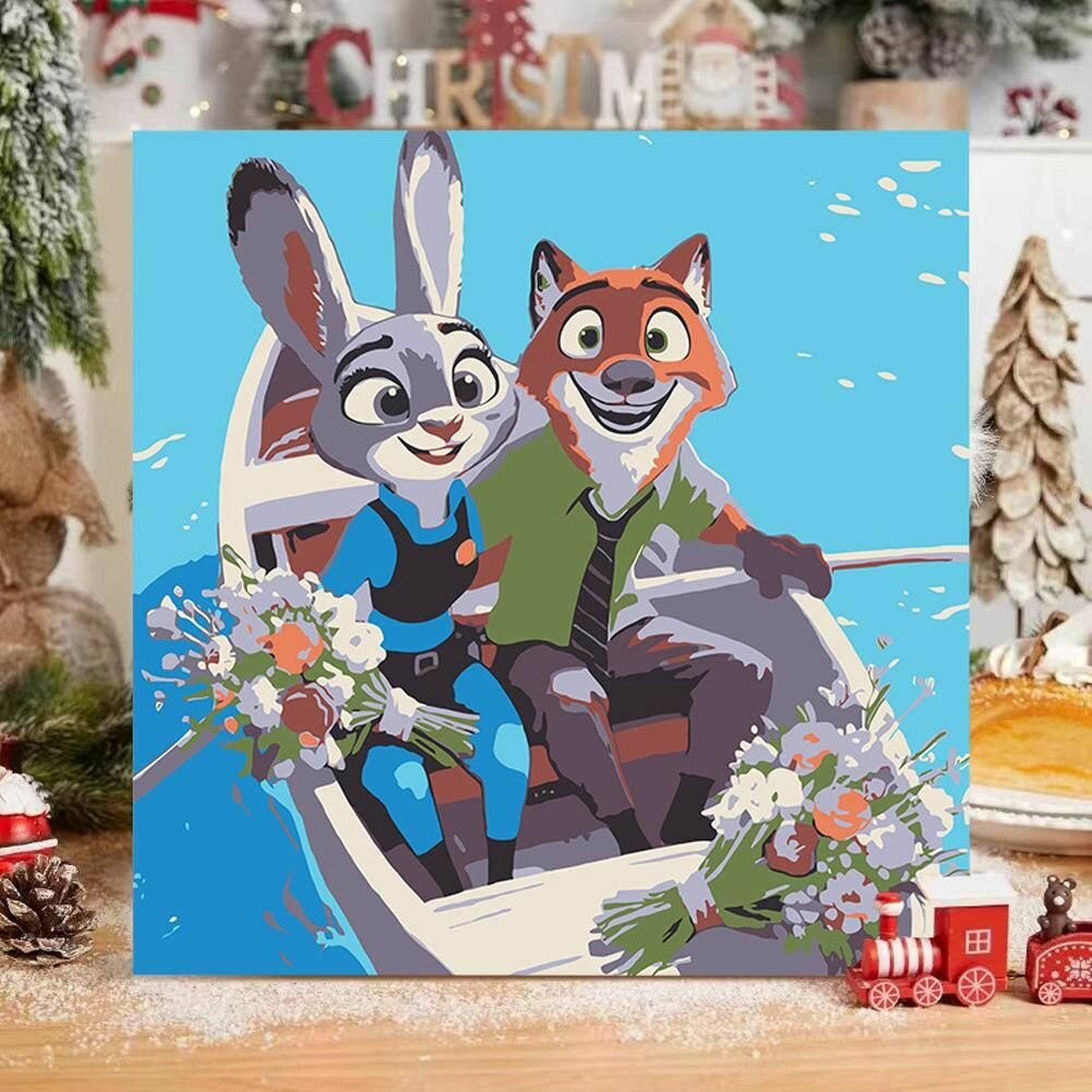 Рисование по номерам, Зверополис, Сделай сам,20*20 см