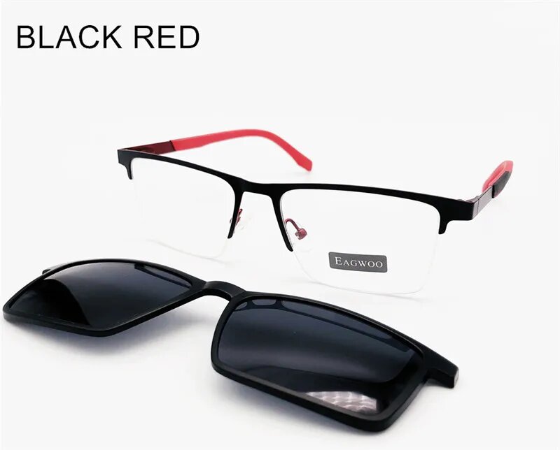 Очки EAGWOO Black Red, 55 мм, красная оправа