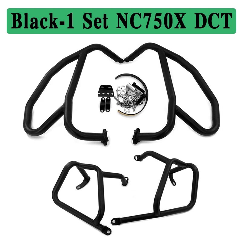 NC750X защита двигателя мотоцикла, дорожные защитные дуги, бампер, трюковая клетка NC750 X, подходит для HONDA NC 750X DCT 2021 2022 2023 2024 2025 Черный, L-1 Set-NC750X DCT
