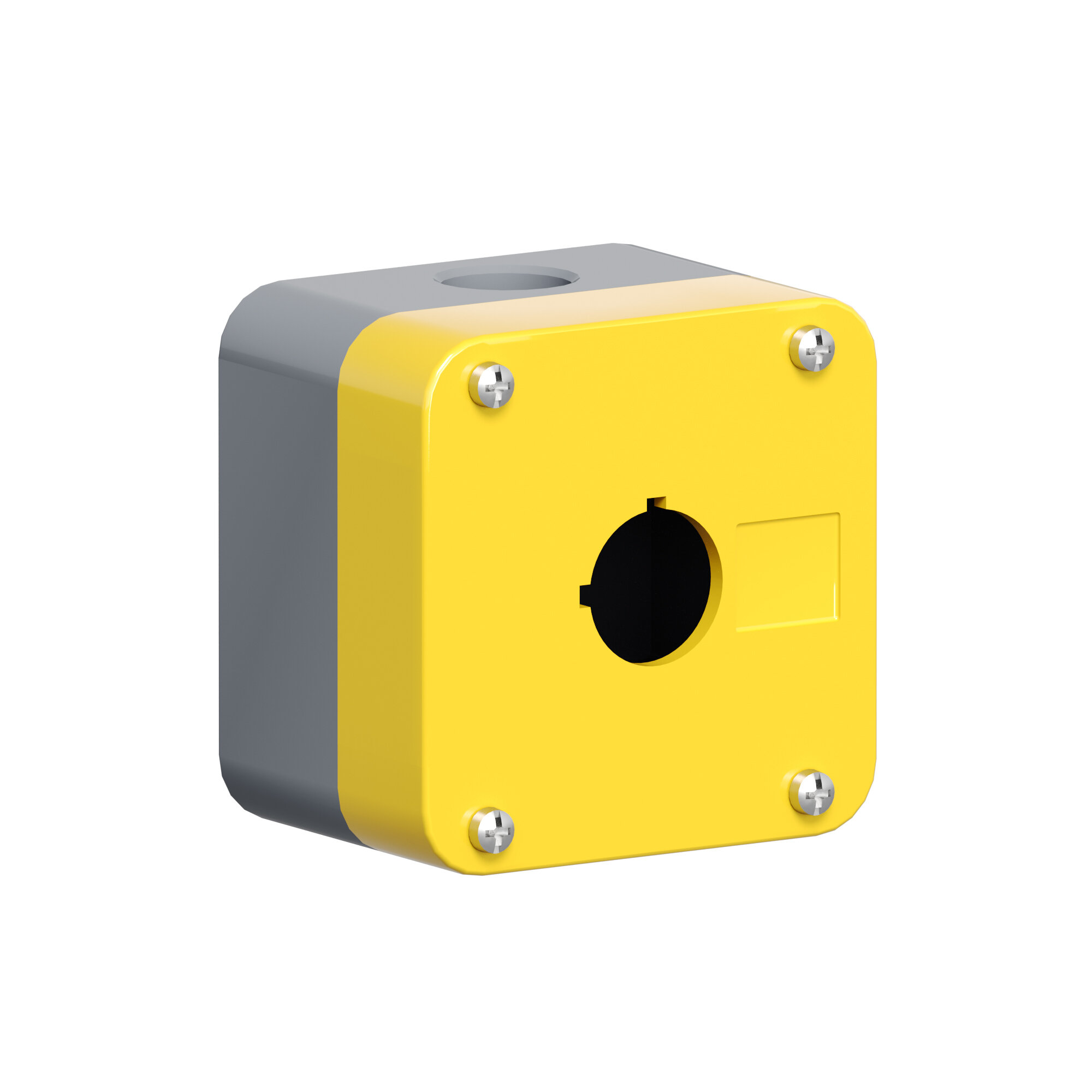 Корпус под кнопочный пост DKC 1 место, встраиваемый, желтый-серый