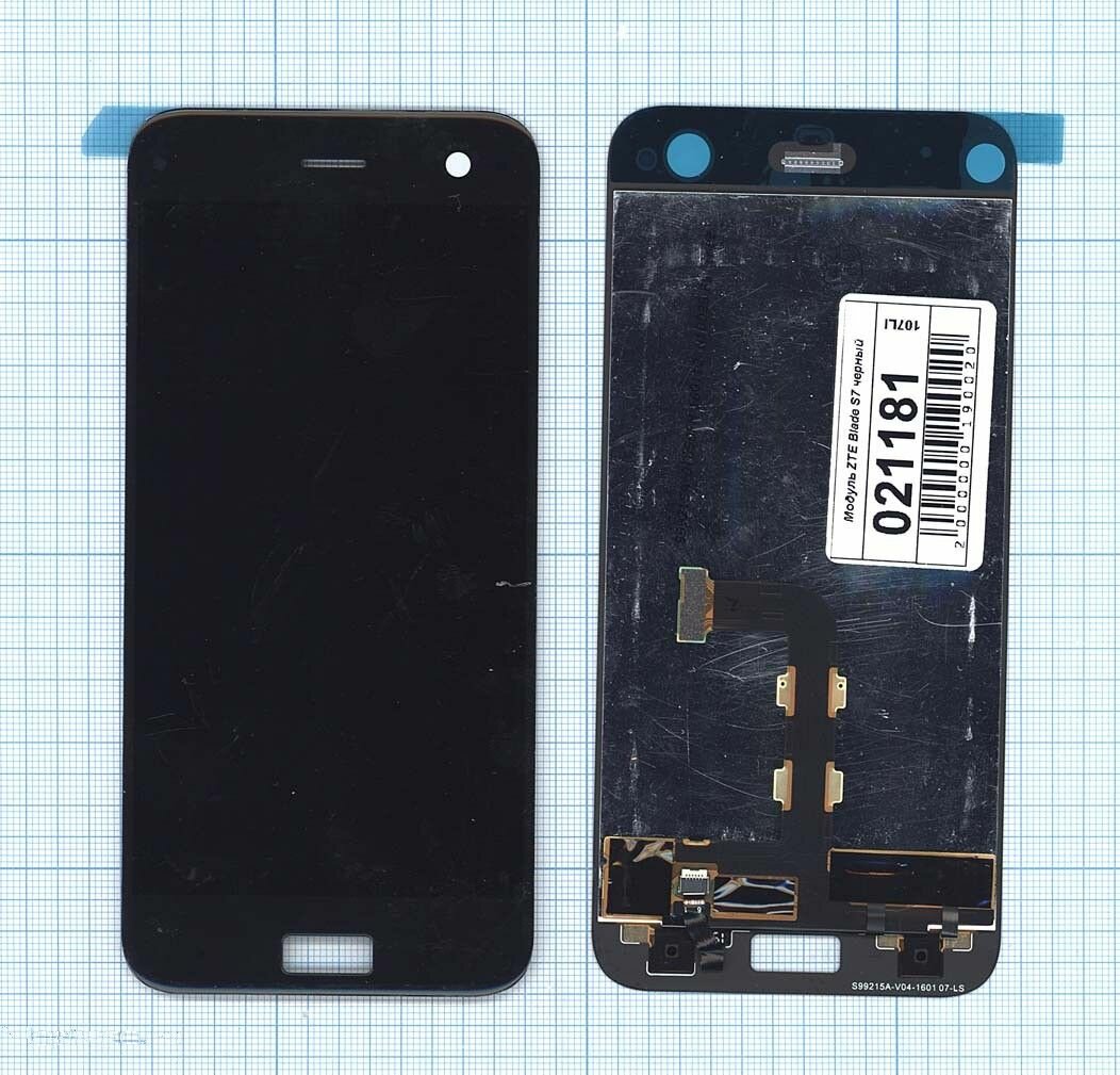 Дисплей (матрица + тачскрин) для ZTE Blade S7 черный, Диагональ 5, 1920x1080 (Full HD)