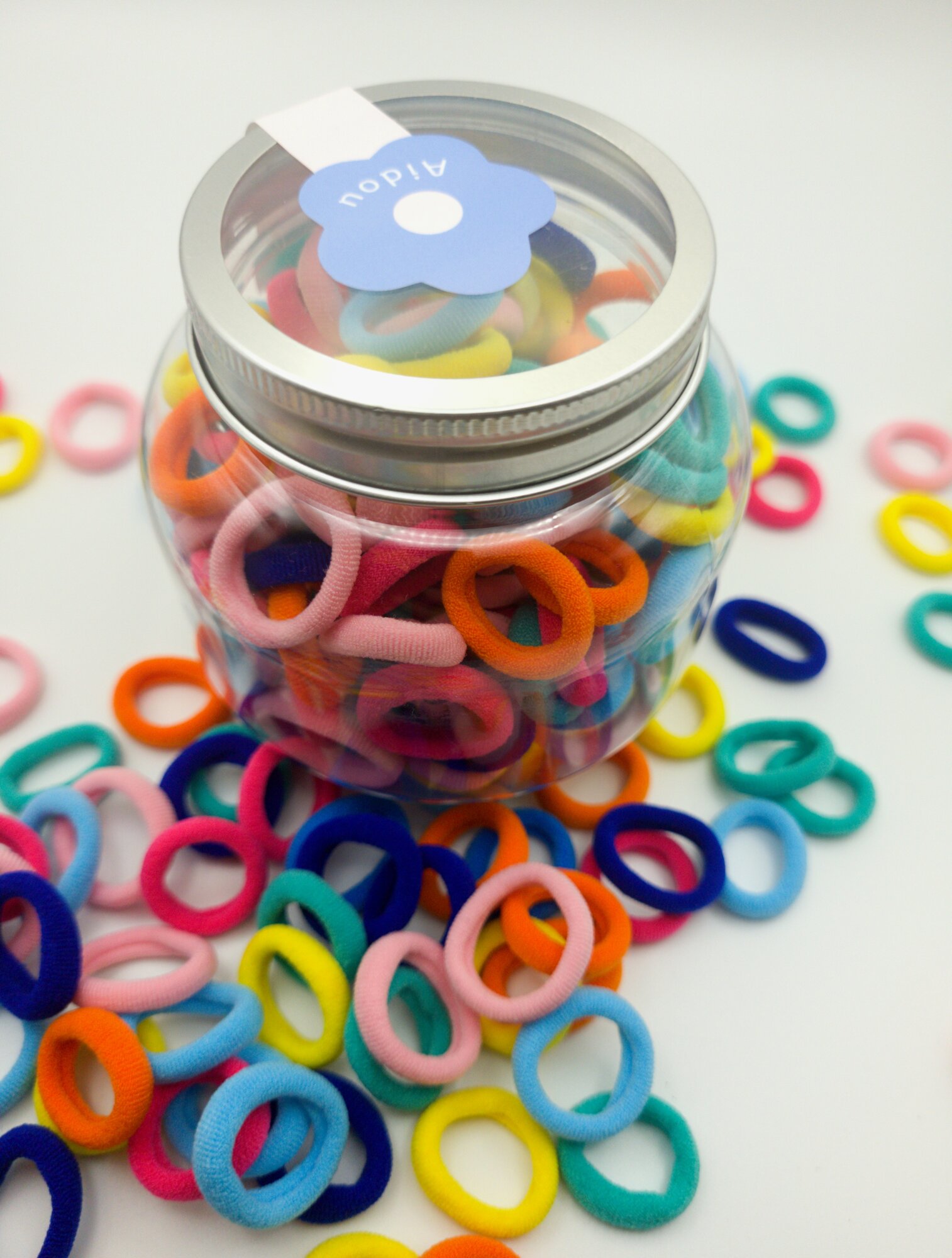 Резинки для волос в маленьком бочонке, 120 штук, эластичные, бесшовные, мягкие 2 см