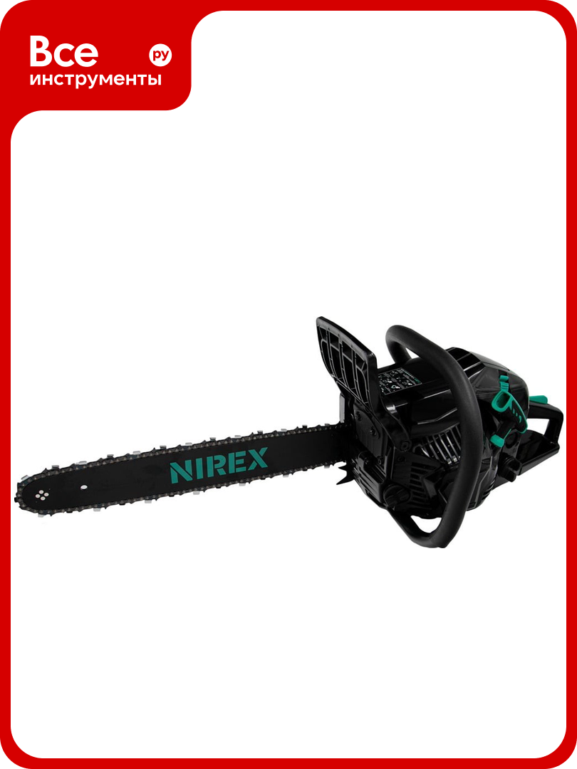 Бензопила NIREX NCS 5220 ES с легким запуском, мощностью 3.4 л. с, длиной шины 50 см и виброзащитой