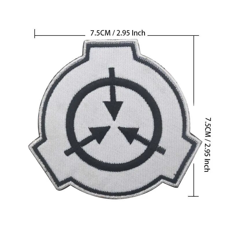 SCP Foundation эмблема, серая аппликация 7.5x7.5 см