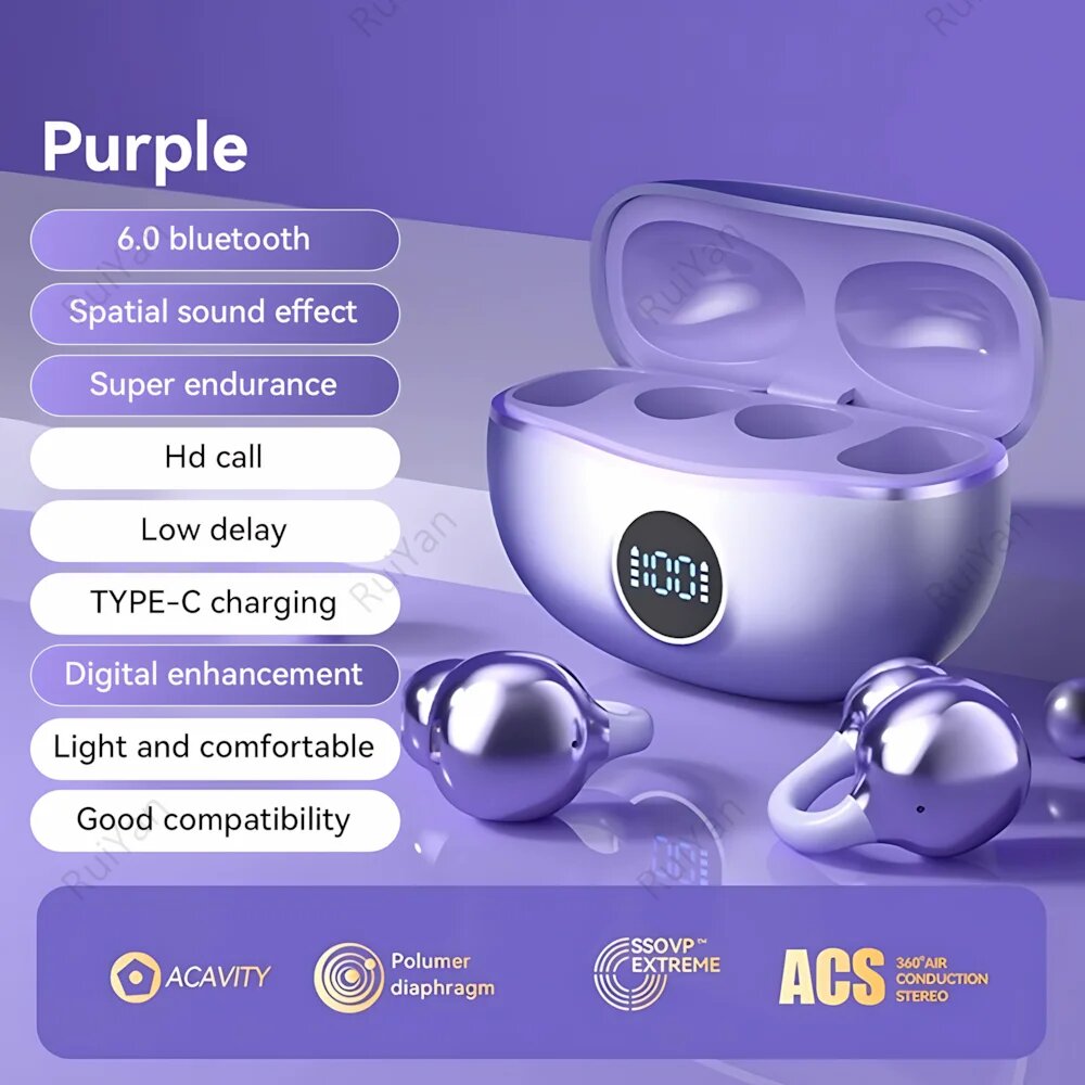 Беспроводные спортивные наушники OWS Purple