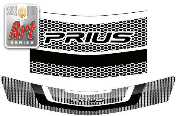 Дефлектор капота для Toyota Prius Правый руль 2003-2011 Серия Art черная