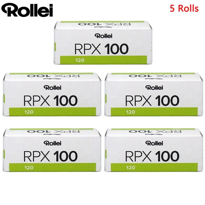 Rollei RPX 100 120 Черно-белый негативный пленка 120 Зеленый, 5 Rolls