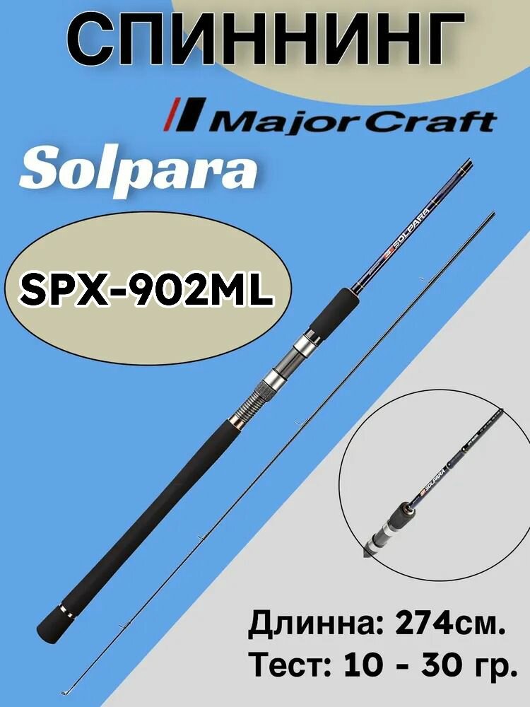 Спиннинг Major Craft Solpara SPX-902ML 274см. тест 10 - 30 гр.