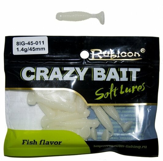 Съедобная силиконовая приманка RUBICON Crazy Bait IG 1.4g, 45mm, цвет 011