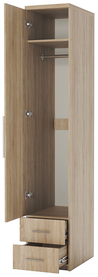 Шкаф для одежды с ящиками Ритм МШЯ-11 пенал 40х60х220 см Дуб Сонома