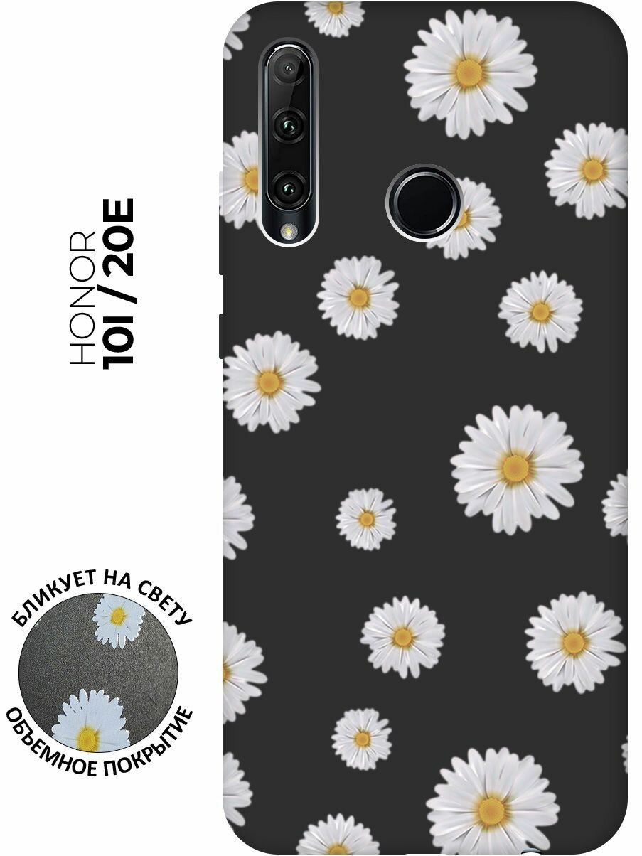 Матовый чехол Camomiles для Honor 10i / 20e / Хонор 10 ай / 20е с 3D эффектом черный